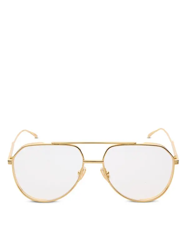 Bottega Veneta Pilot Sunglasses 60mm - Clear/gold