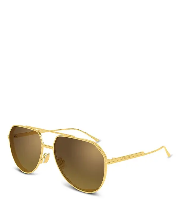 Bottega Veneta Pilot Sunglasses 60mm - Gold