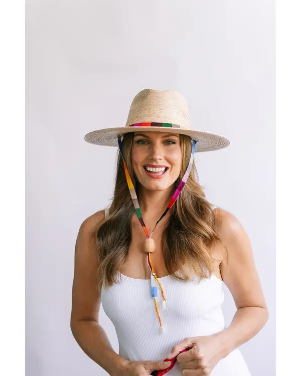 SUNSHINE TIENDA Rainbow Rancher Palm Straw Hat - Multi