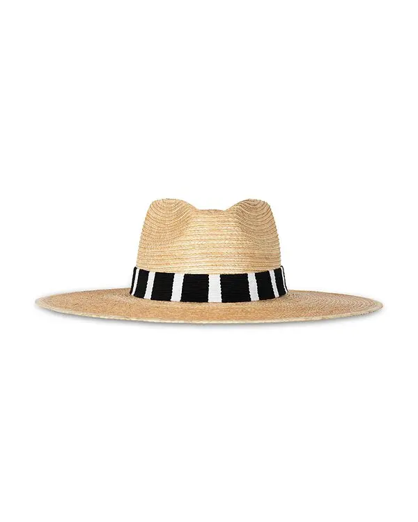 SUNSHINE TIENDA Jakeline Palm Straw Hat - Black