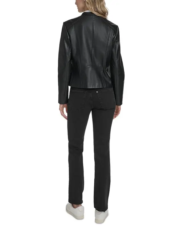 Cole Haan Racer Leather Jacket - Black | Editorialist