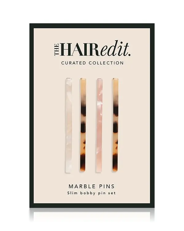 THE HAIR EDIT Marble Hair Pins Pack - No Color