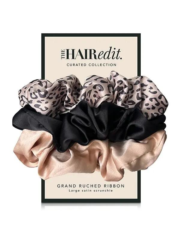 THE HAIR EDIT Grand Ruched Ribbon Scrunchies - No Color
