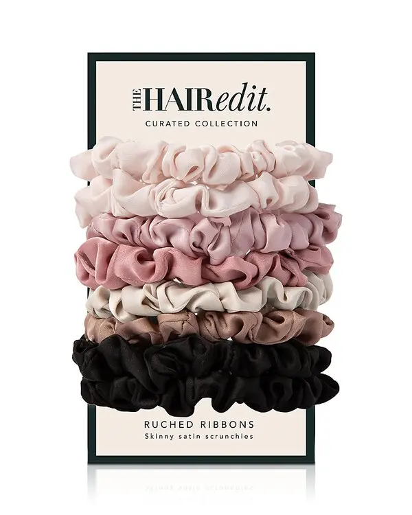 THE HAIR EDIT Ruched Satin Scrunchies Pack Of 8 - No Color