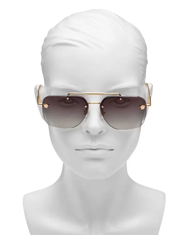 Versace Square Frame Sunglasses - Grey Gradient