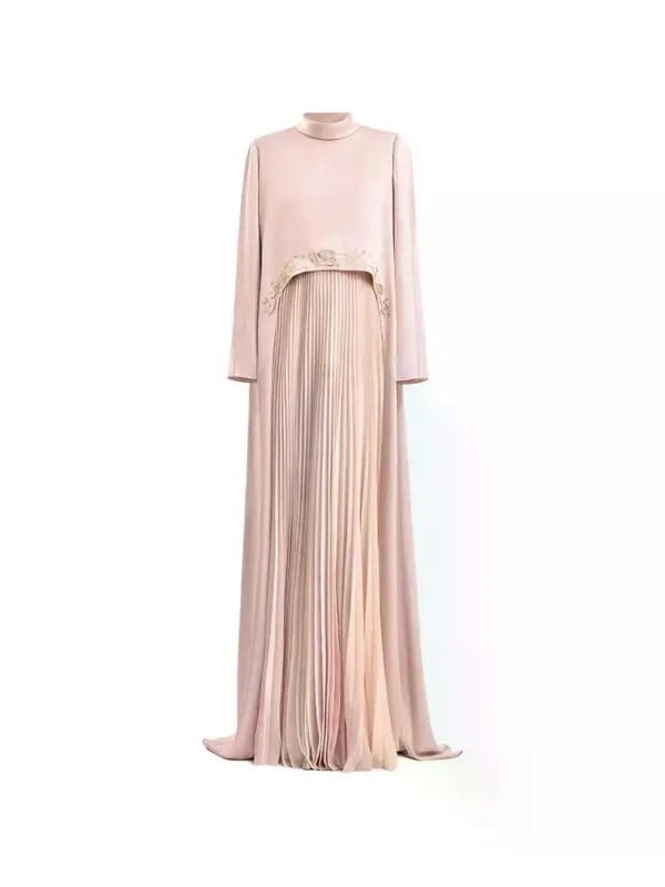 GEMY MAALOUF Calligraphy-embroidered Pleated Kaftan