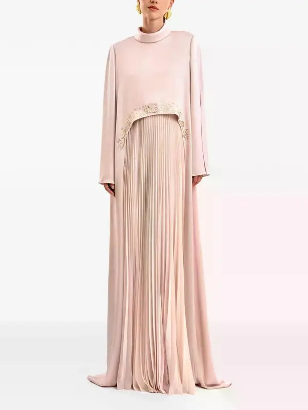 GEMY MAALOUF Calligraphy-embroidered Pleated Kaftan