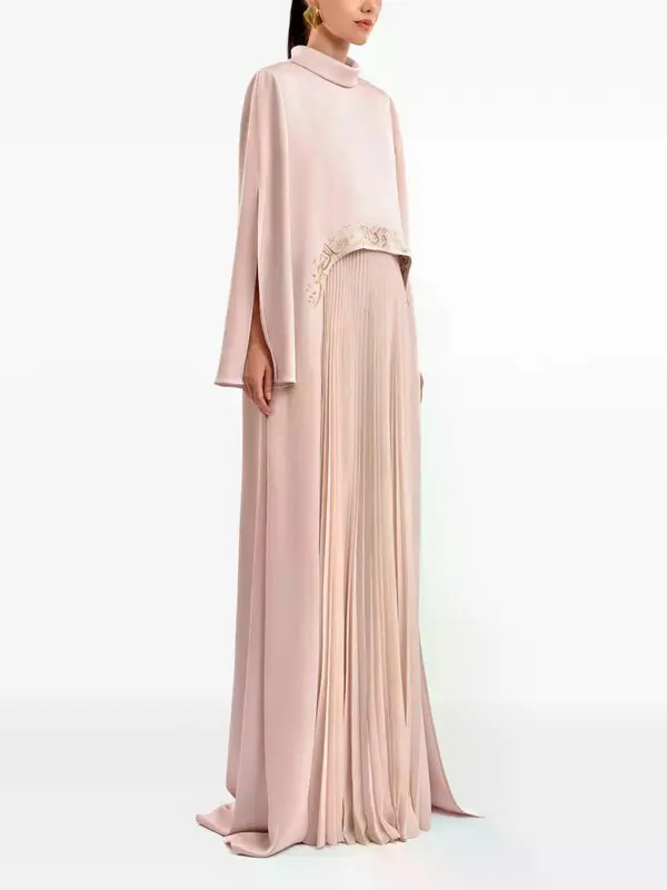 GEMY MAALOUF Calligraphy-embroidered Pleated Kaftan