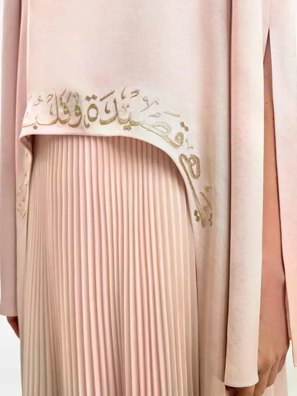 GEMY MAALOUF Calligraphy-embroidered Pleated Kaftan