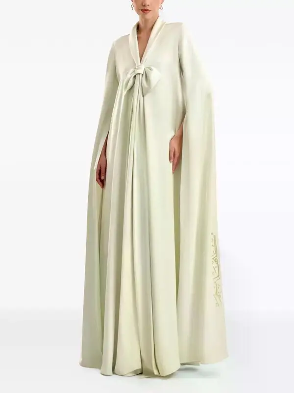 GEMY MAALOUF Calligraphy-embroidered Kaftan - Neutrals