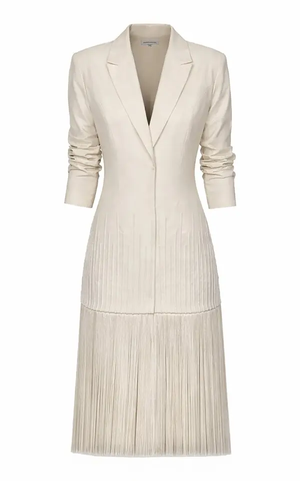ANDRES OTALORA Mano En Mano Embroidered Linen Blazer