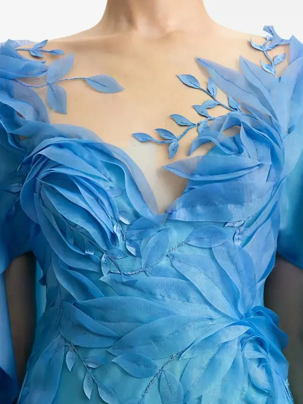 GEMY MAALOUF Ruffled Cape Dress