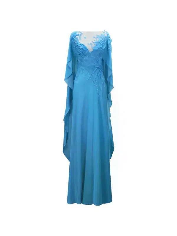 GEMY MAALOUF Ruffled Cape Dress