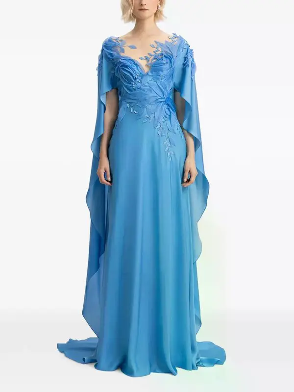 GEMY MAALOUF Ruffled Cape Dress