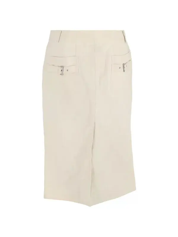 Max Mara Linen Buckle-detail Midi Skirt