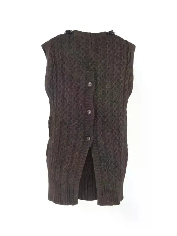 Simone Rocha Bead-embellished Cable-knit Vest