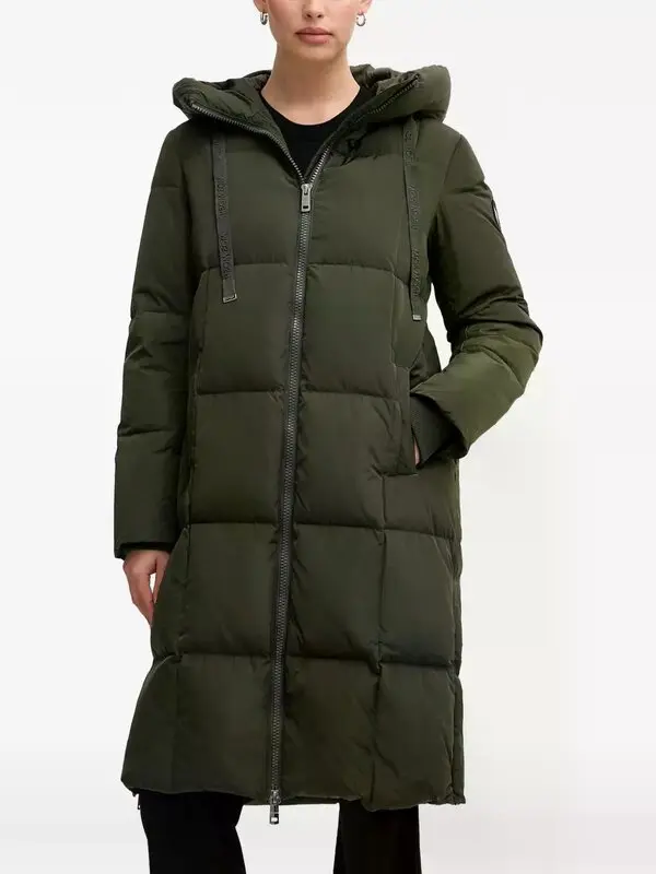 MOS MOSH Nova Square Hooded Quilted Coat - Green