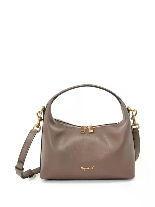 AGNES B. Christelle Zipped Leather Tote - Brown