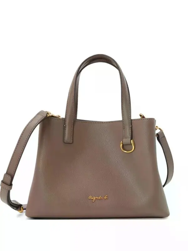 AGNES B. Christelle Top Handle Leather Tote Bag