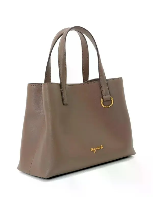 AGNES B. Christelle Top Handle Leather Tote Bag