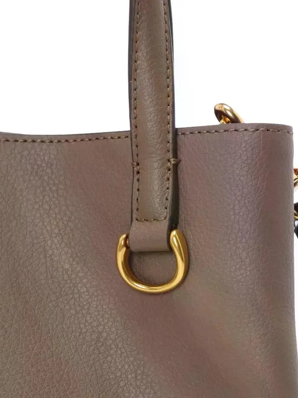 AGNES B. Christelle Top Handle Leather Tote Bag