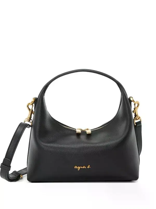 AGNES B. Christelle Zip Bovine Leather Tote Bag - Black
