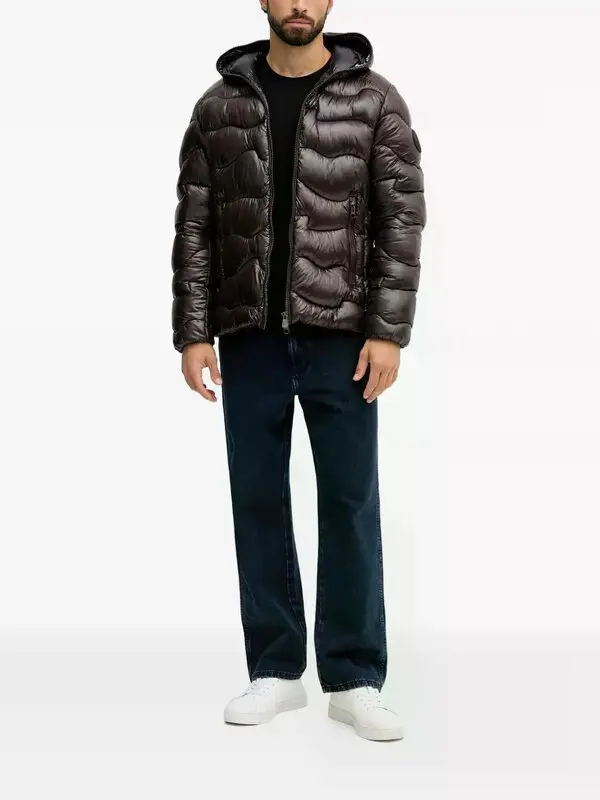 SAVE THE DUCK Hooded Padded Jacket - Brown
