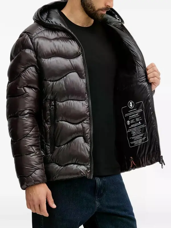SAVE THE DUCK Hooded Padded Jacket - Brown