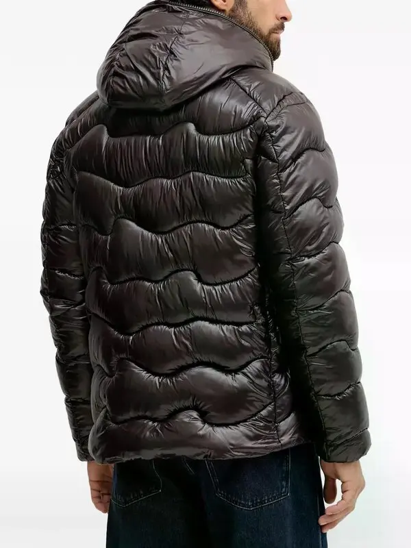 SAVE THE DUCK Hooded Padded Jacket - Brown