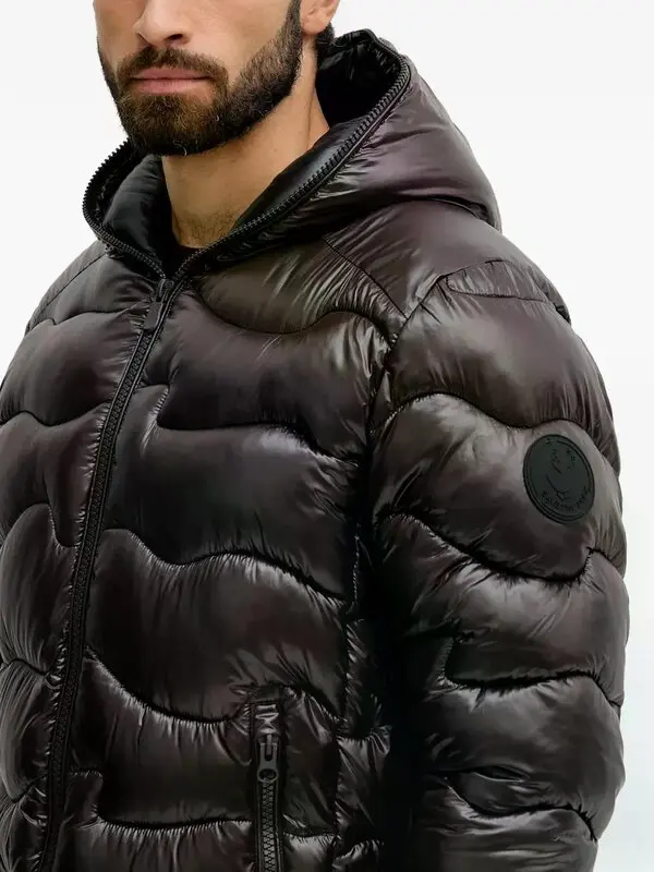 SAVE THE DUCK Hooded Padded Jacket - Brown