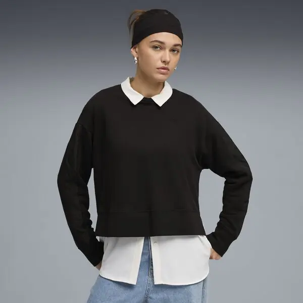 PUMA Relaxed Crew Neck Sweatshirt - Black