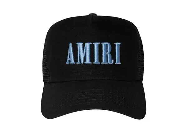 Amiri Logo Trucker Cap - Black/dusty Blue