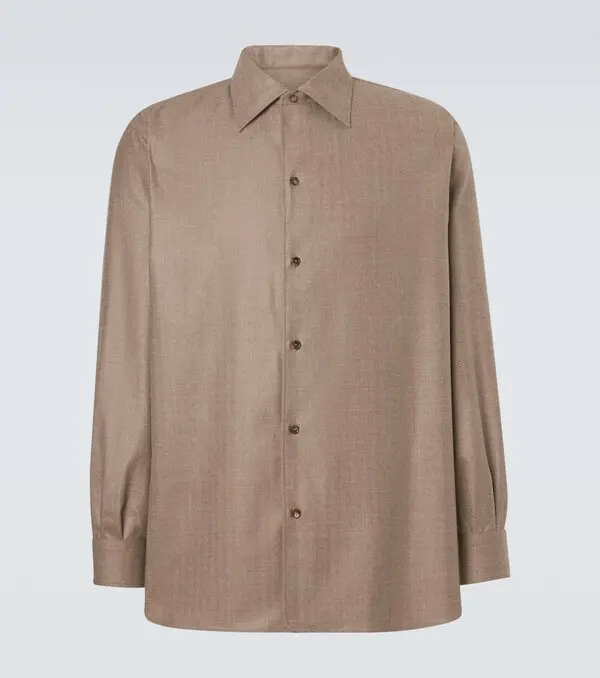 Loro Piana Franco Virgin Wool Shirt - Beige