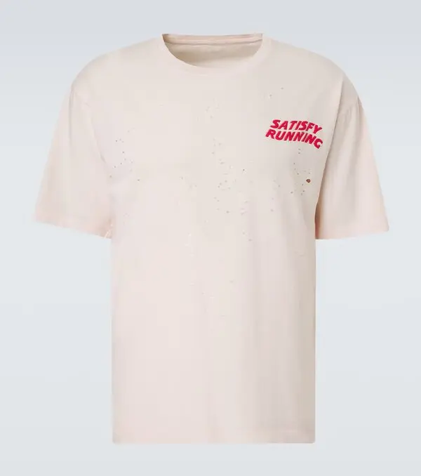 Satisfy Mothtech Distressed Cotton Jersey T-shirt - Pink