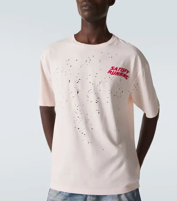 Satisfy Mothtech Distressed Cotton Jersey T-shirt - Pink