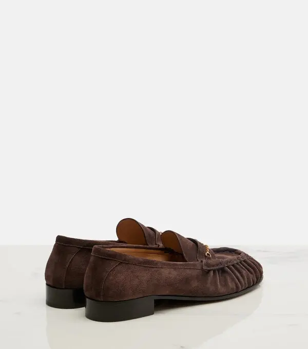 Valentino Garavani Vlogo Suede Loafers - Brown