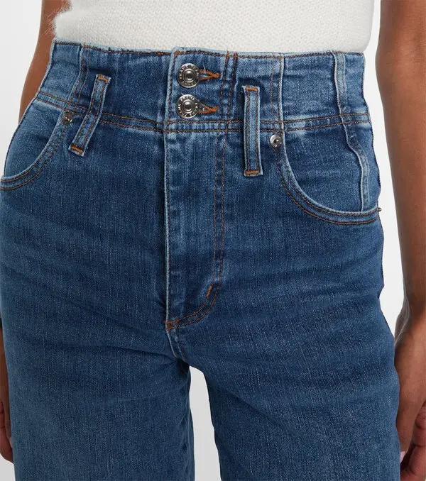 FRAME Seamed Cropped Wide-leg Jeans