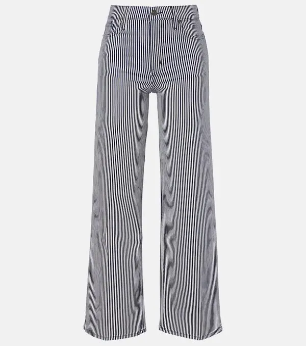 FRAME Le Slim Palazzo Striped Wide-leg Pants - Blue