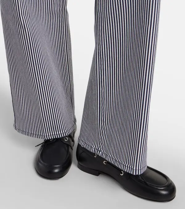 FRAME Le Slim Palazzo Striped Wide-leg Pants