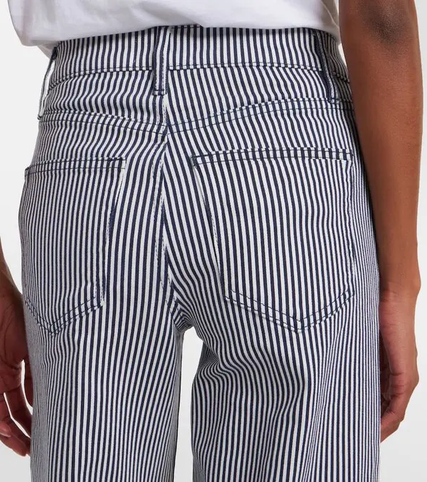 FRAME Le Slim Palazzo Striped Wide-leg Pants