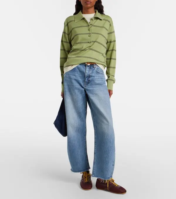 FRAME Bubble Cropped Barrel-leg Jeans