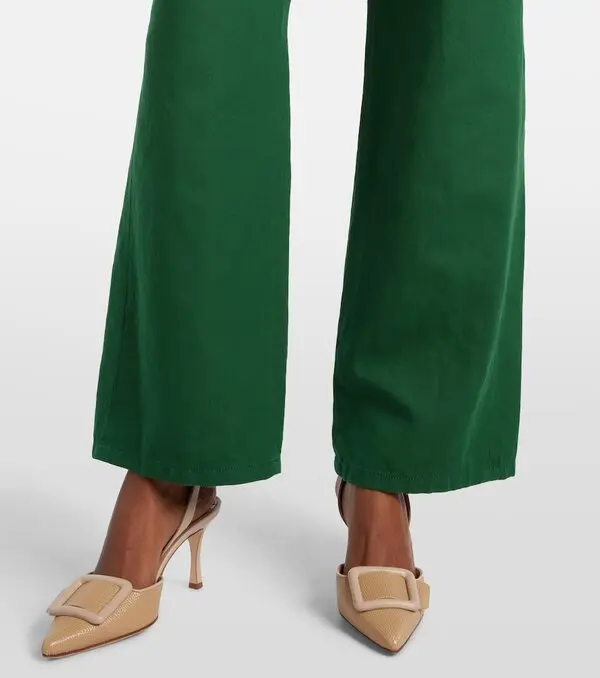 Max Mara Onorata Wide-leg Cotton-linen Pants - Green