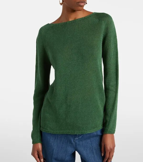 Max Mara Giolino Linen Sweater - Green