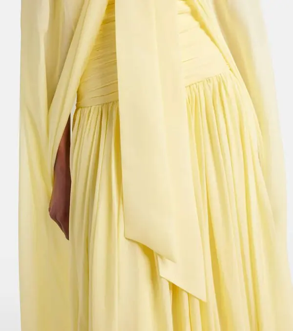 LA FUORI Butter Draped Caped Gown