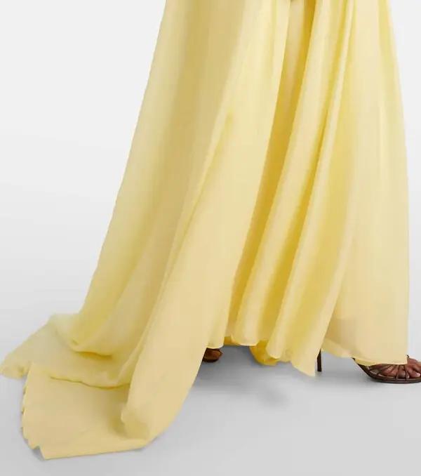 LA FUORI Butter Draped Caped Gown