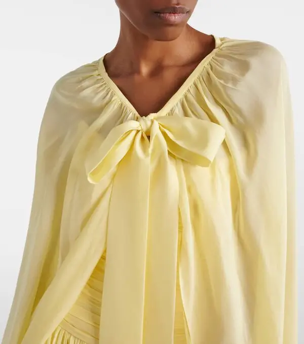 LA FUORI Butter Draped Caped Gown