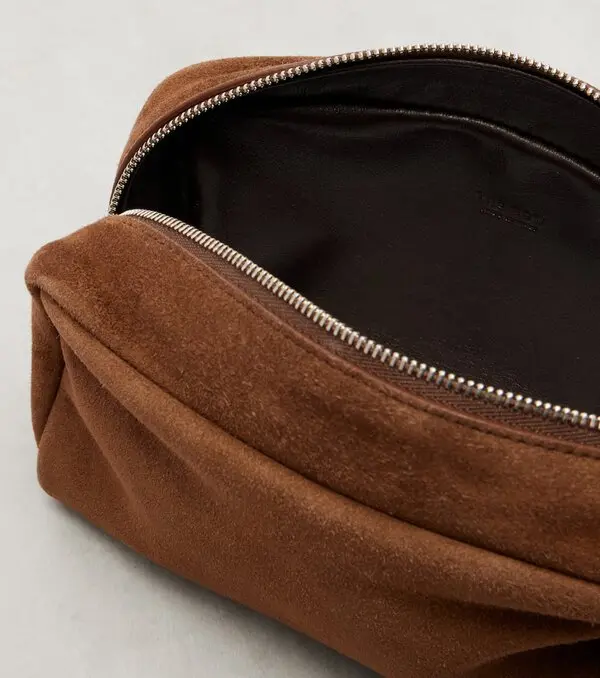 THE ROW Astra Small Suede Pouch - Brown