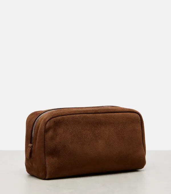 THE ROW Astra Small Suede Pouch - Brown