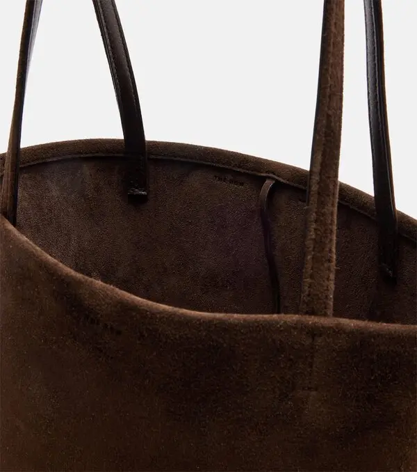 THE ROW Park Edge Medium Suede Tote Bag - Brown