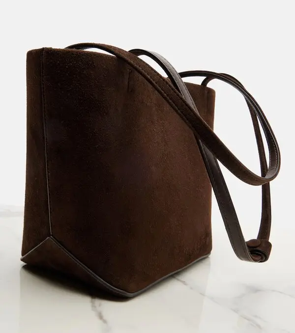 THE ROW Park Edge Medium Suede Tote Bag - Brown